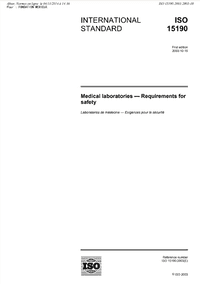 ISO 15190: Medical laboratories — Requirements for safety | Biosecurity Central